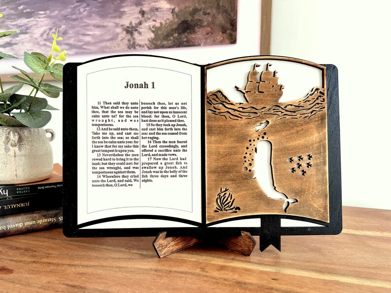 Jonah and the Fish Bible Add On, Bible Display Svg, Bible Decoration ...