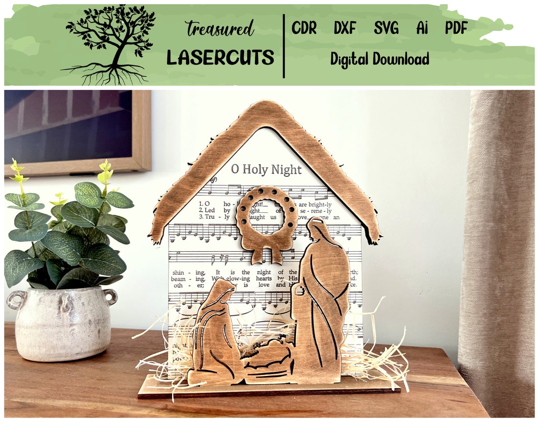 Nativity Shelf Sitter SVG, Nativity Scene SVG, Christmas Decor SVG ...