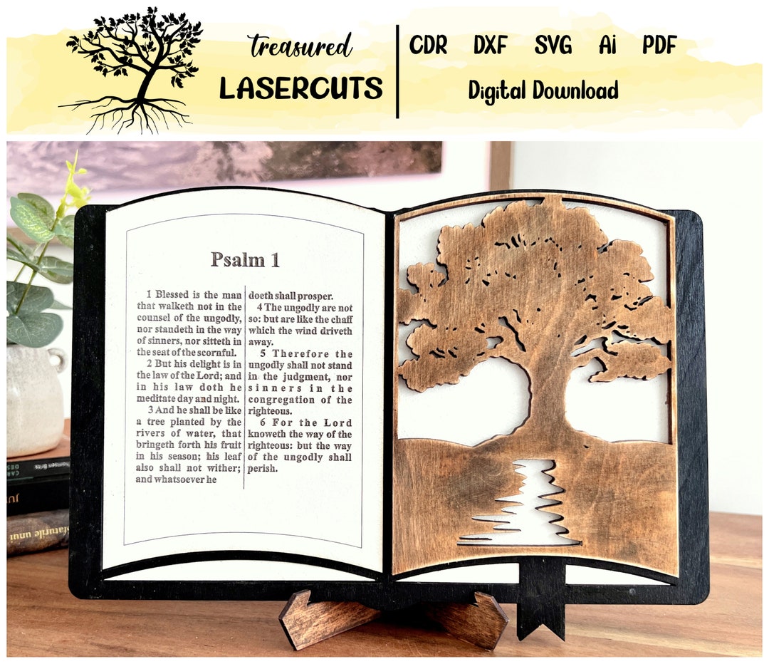 Psalm 1 Bible Add On, Bible Display Svg, Bible Decoration ...