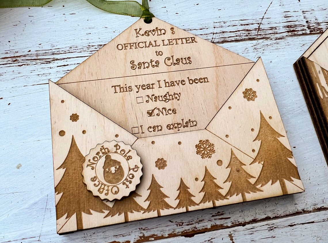 Letter to Santa Ornament Bundle SVG Vector 5 Designs Cdr Dxf - Etsy