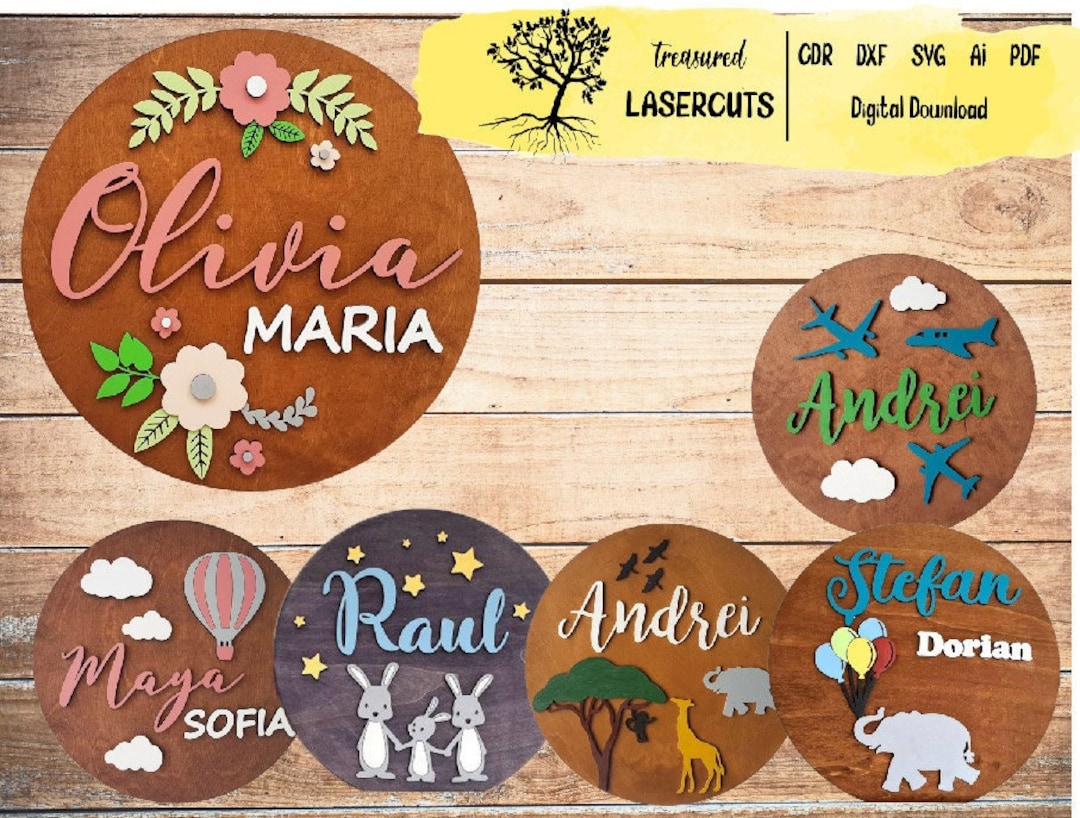 Name Sign Laser, Name Sign Svg, Nursery Sign Svg, Name Sign Laser File ...