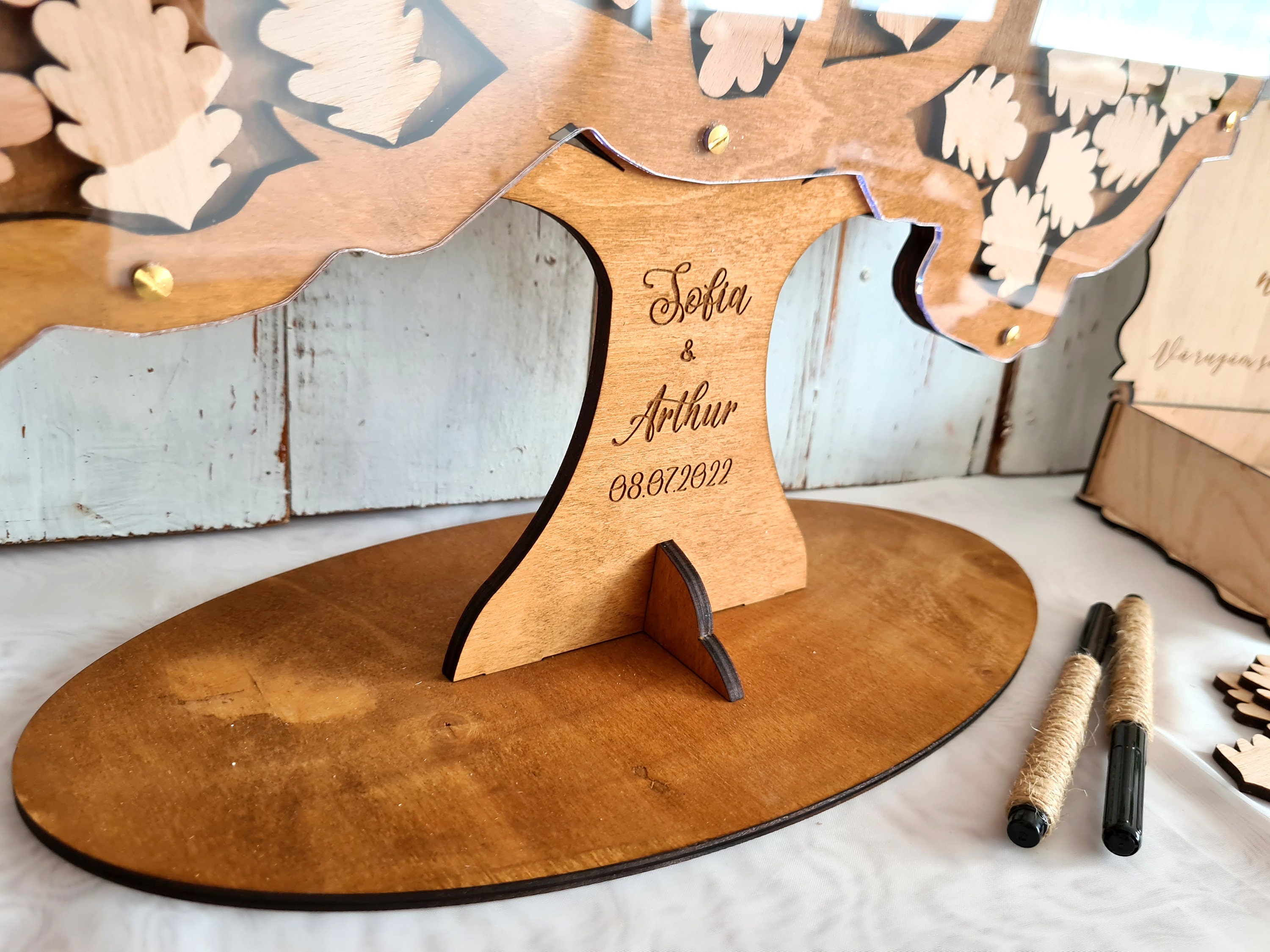 Tree Shaped Wedding Guest Book Dropbox Digital Design - SVG PDF CDR Dxf ...