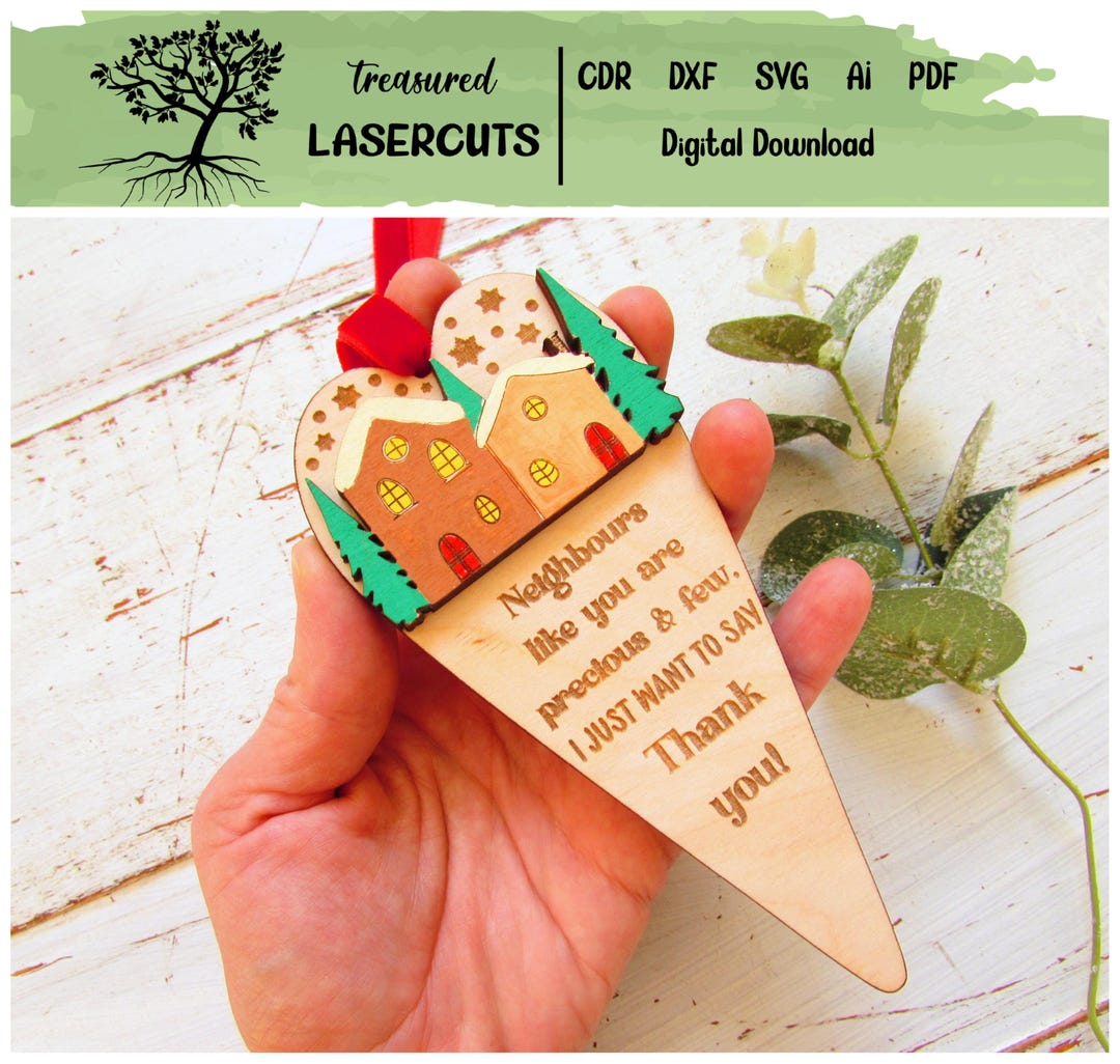 Laser File Neighbor Ornament SVG, Neighbor Ornament Svg, Neighbor Gift ...