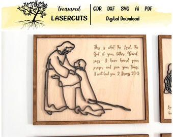 Religious Wall Decor SVG Bundle, Religious Line Art Laser Cut ...