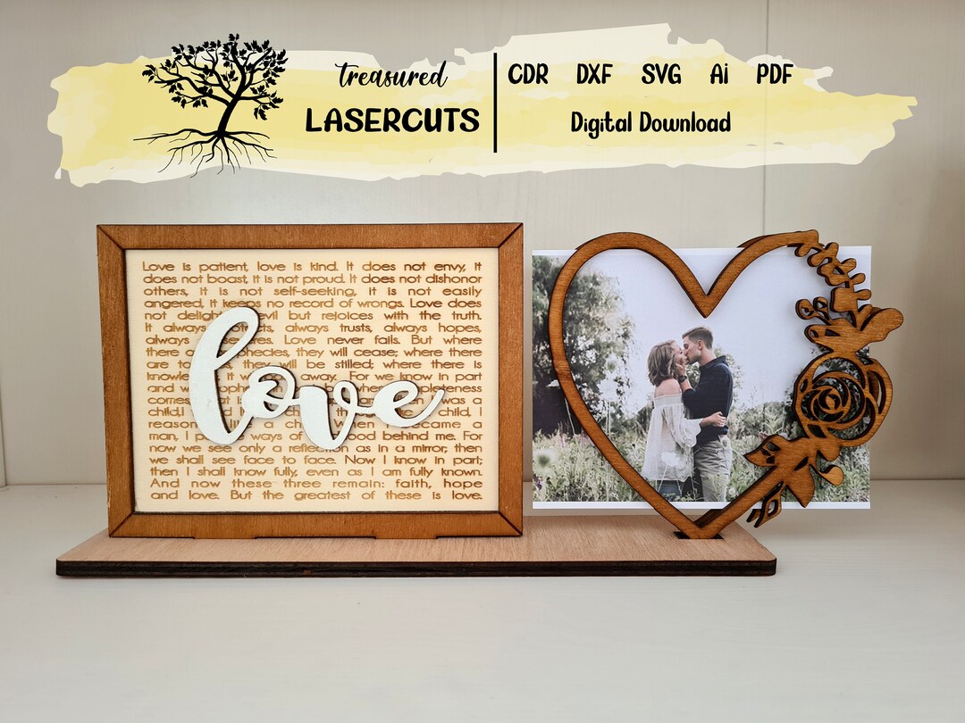 Photo Frame SVG, Love Photo Frame Laser Cut File, for Him for Her ...