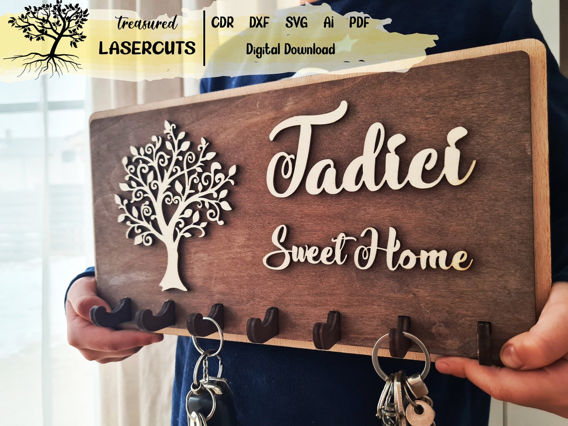 Porte-clés laser fichiers glowforge svg porte-clés dxf porte-clés ...