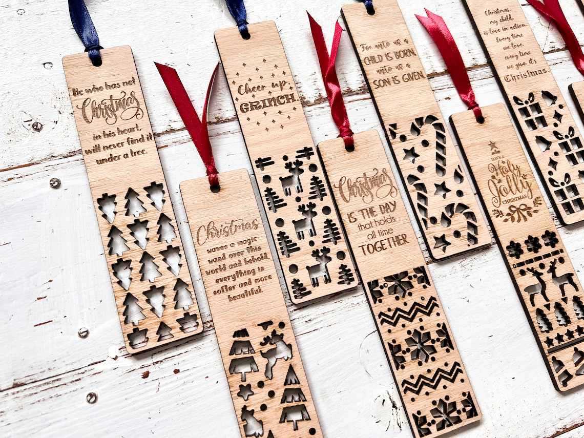 Mega Christmas Bookmark Bundle Lasercut File Svg Dxf Pdf - Etsy