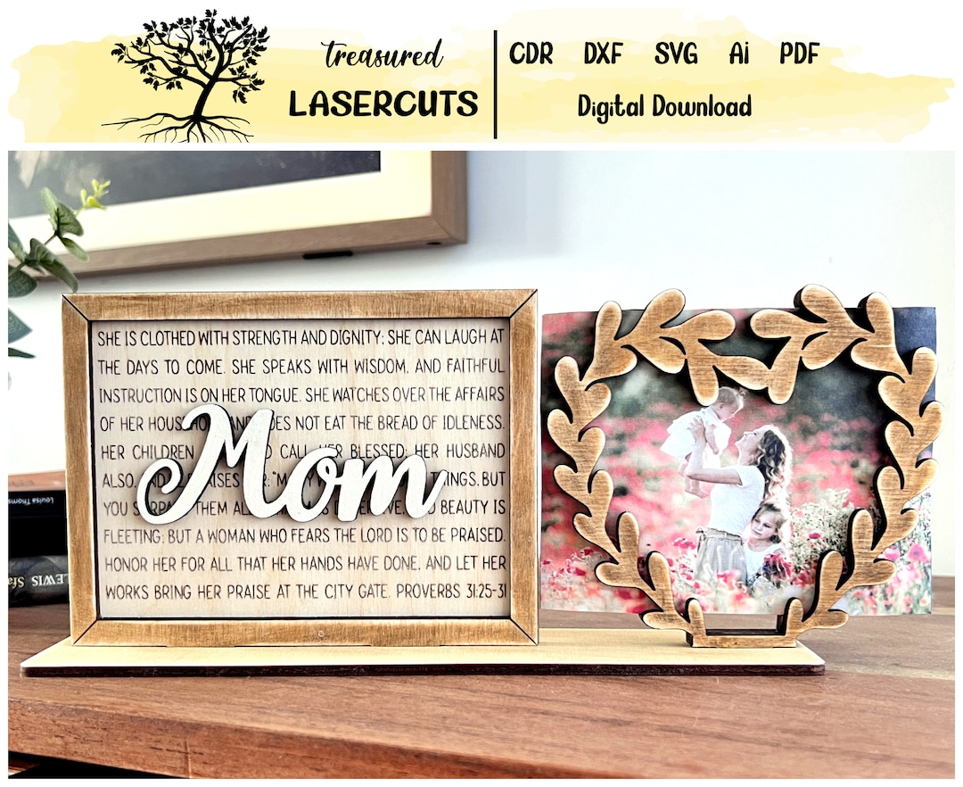 Mom Photo Frame SVG, Gift for Her Svg, Mother's Day Photo Frame Svg ...