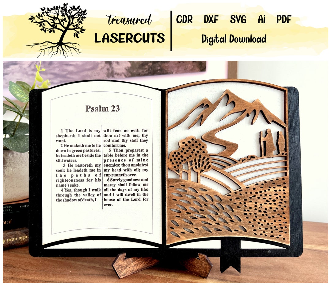 Psalm 23 Bible Add On, Bible Display Svg, Bible Decoration ...