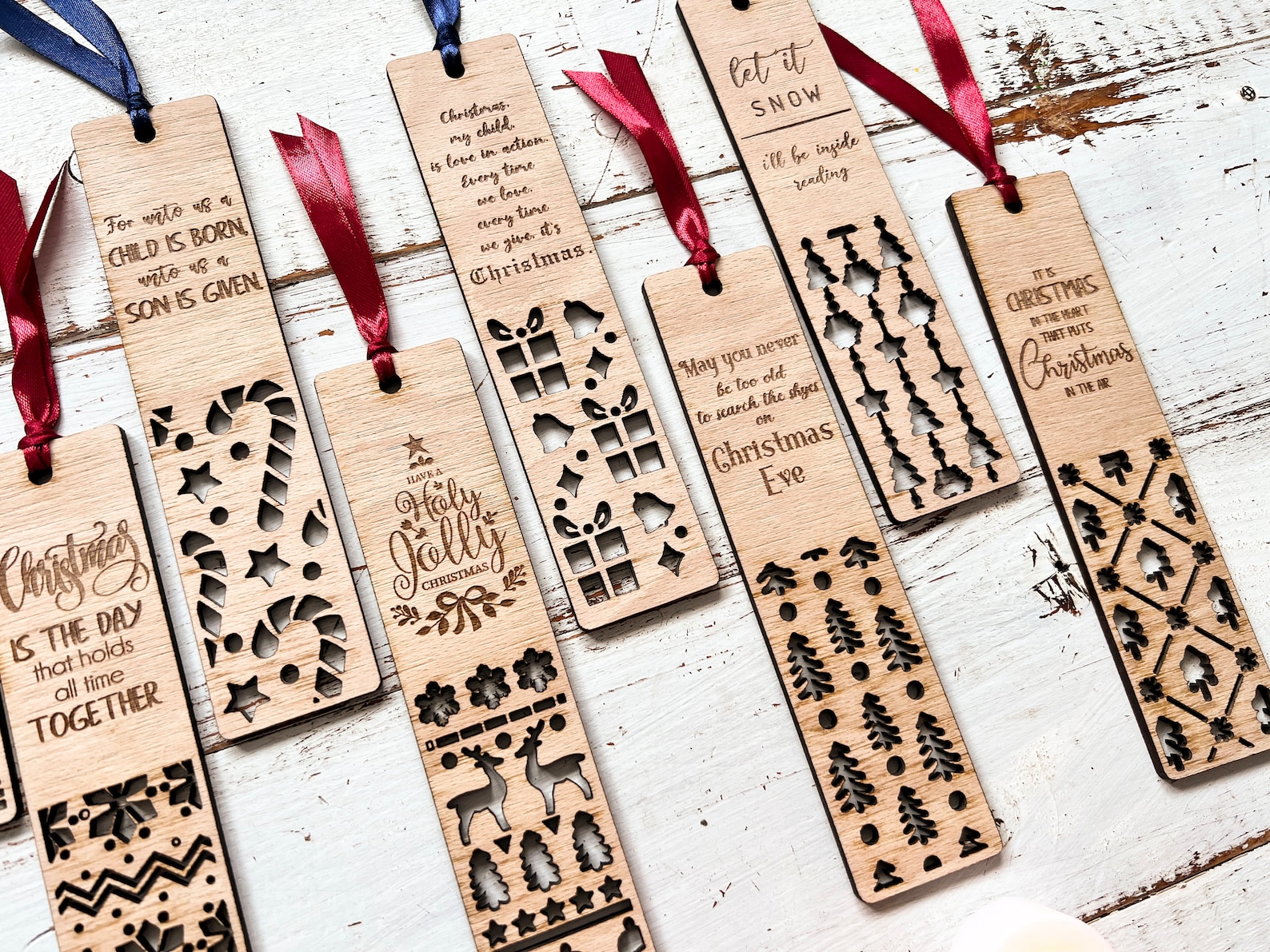 Mega Christmas Bookmark Bundle Lasercut File Svg Dxf Pdf - Etsy