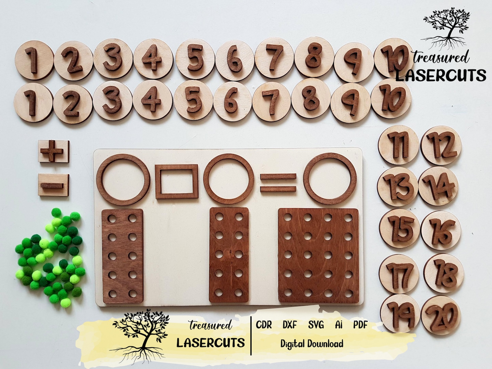 Math Game Lasercut Files Cdr Dxf Svg Educational Game for - Etsy