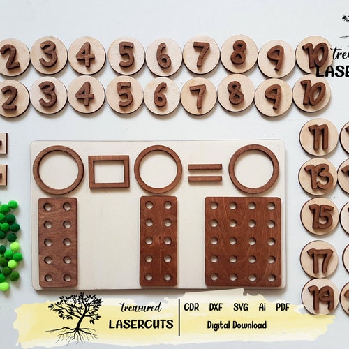 Math Game Lasercut Files Cdr Dxf Svg Educational Game for - Etsy