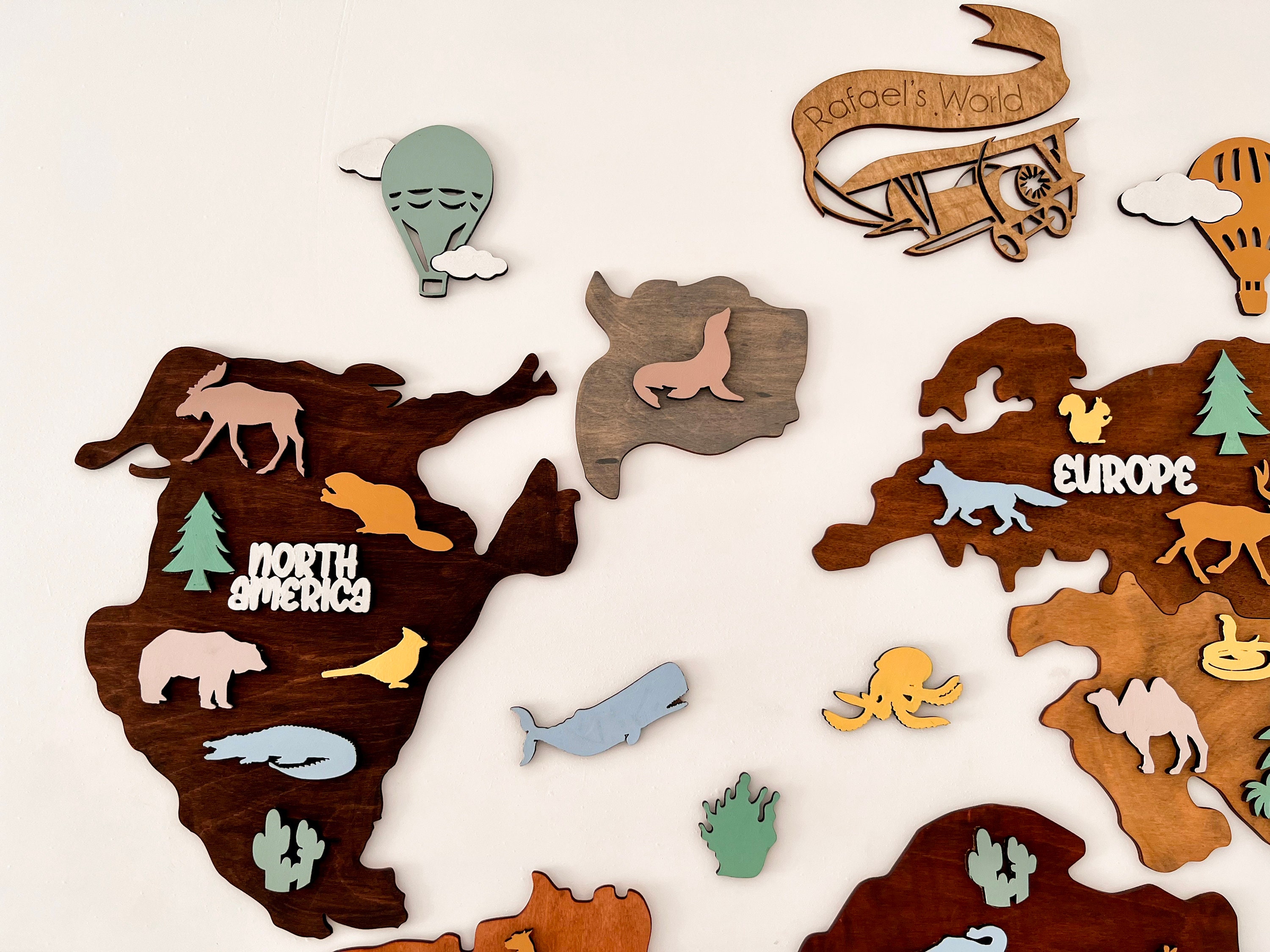 Laser Cut World Map Wall Decor Svg Children's Room 3D - Etsy Canada