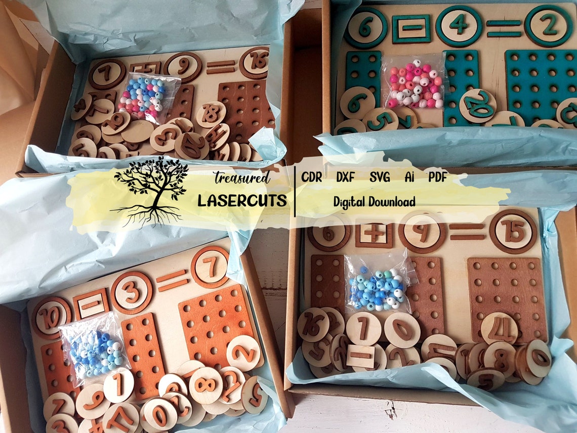Math Game Lasercut Files Cdr Dxf Svg Educational Game for - Etsy