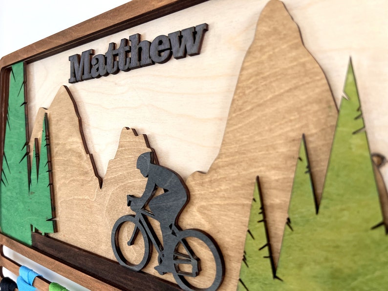 Cycling Medal Hanger Laser Cut, Cyclist Medal Display Svg, Personalised ...