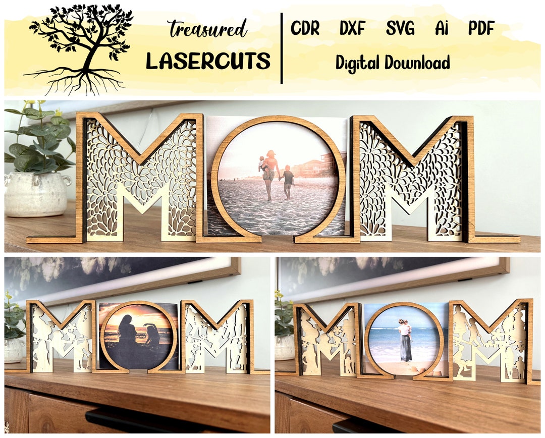 Mother's Day Photo Frame Svg, Mom Photo Frame SVG, Mom Gift Laser Cut ...