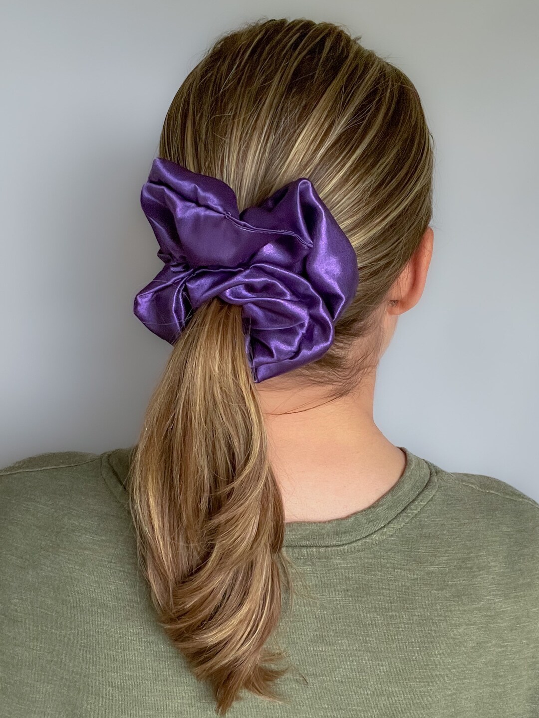 Purple Silky Satin Scrunchie | Fashion Hair Accessories | Big ...