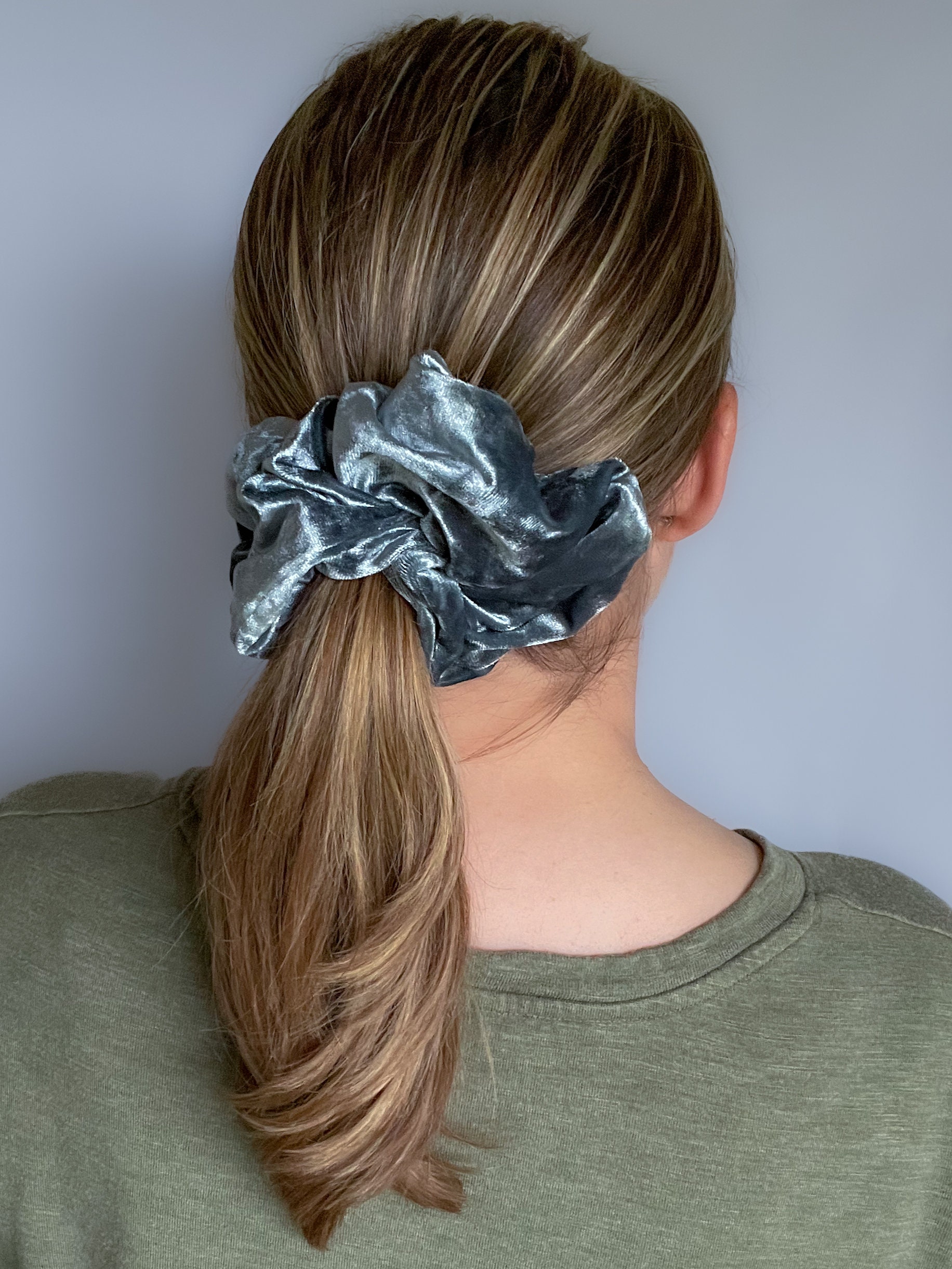 half price sale Dark Gray Velvet Scrunchie | Fashion Hair Accessories ...