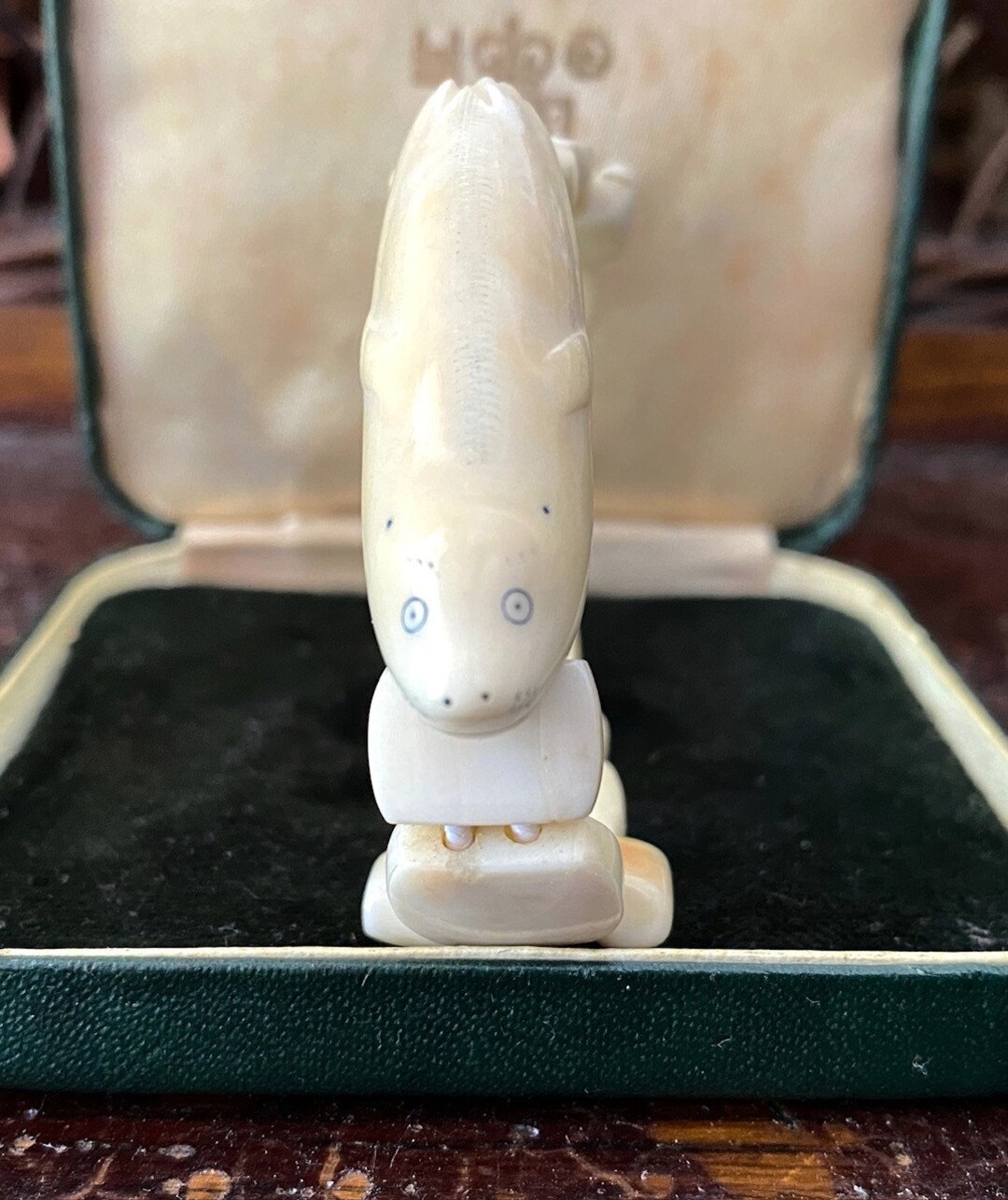 RARE Mid Century Indigenous Eskimo Hand Art Carved Elasticised ...