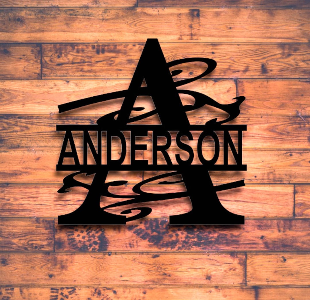 Modern and Elegant Monogram Name Plate House Decoration - Etsy