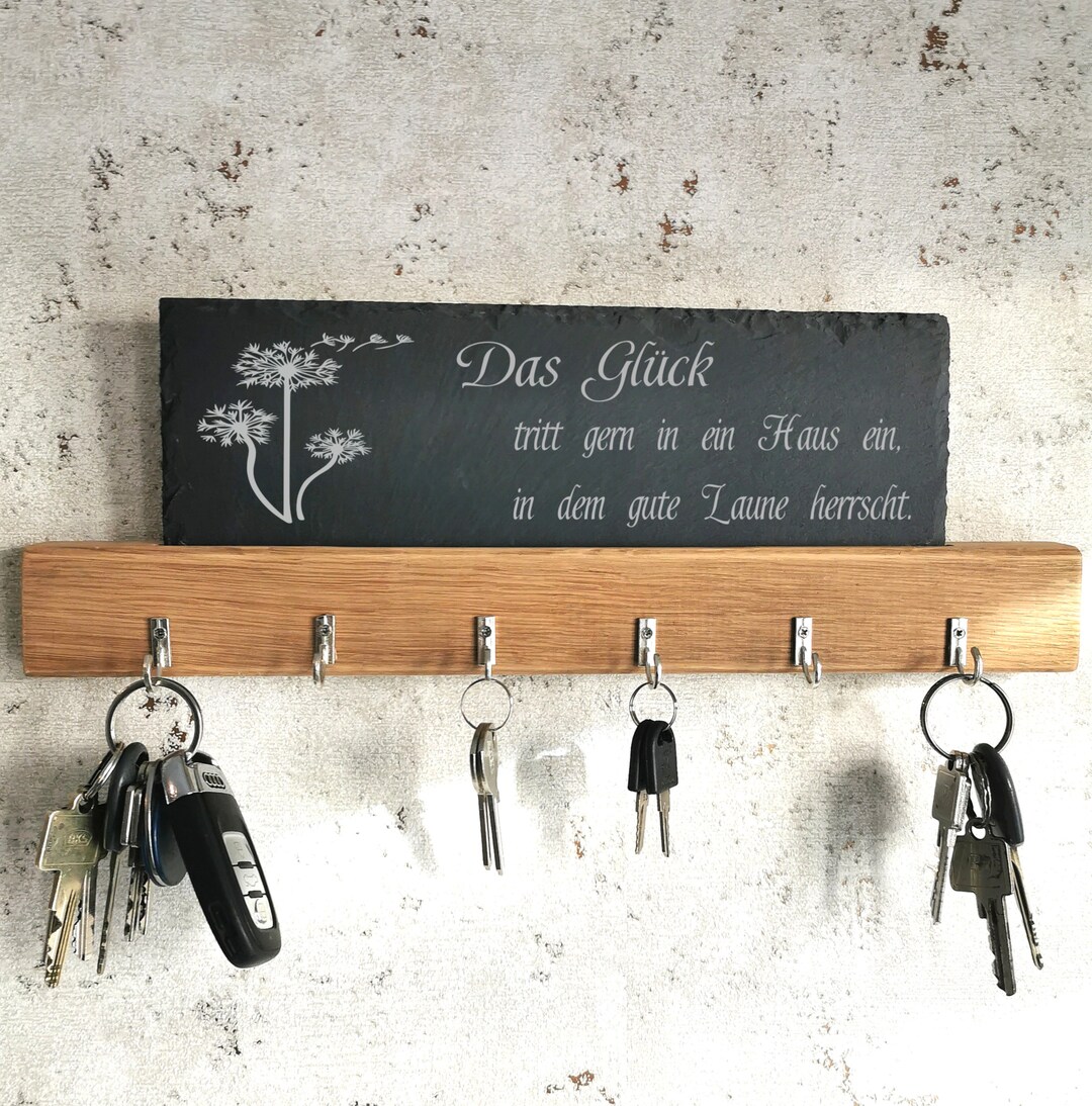 Key Board Key Rail With Slate Plate Personalized as a Gift for ...