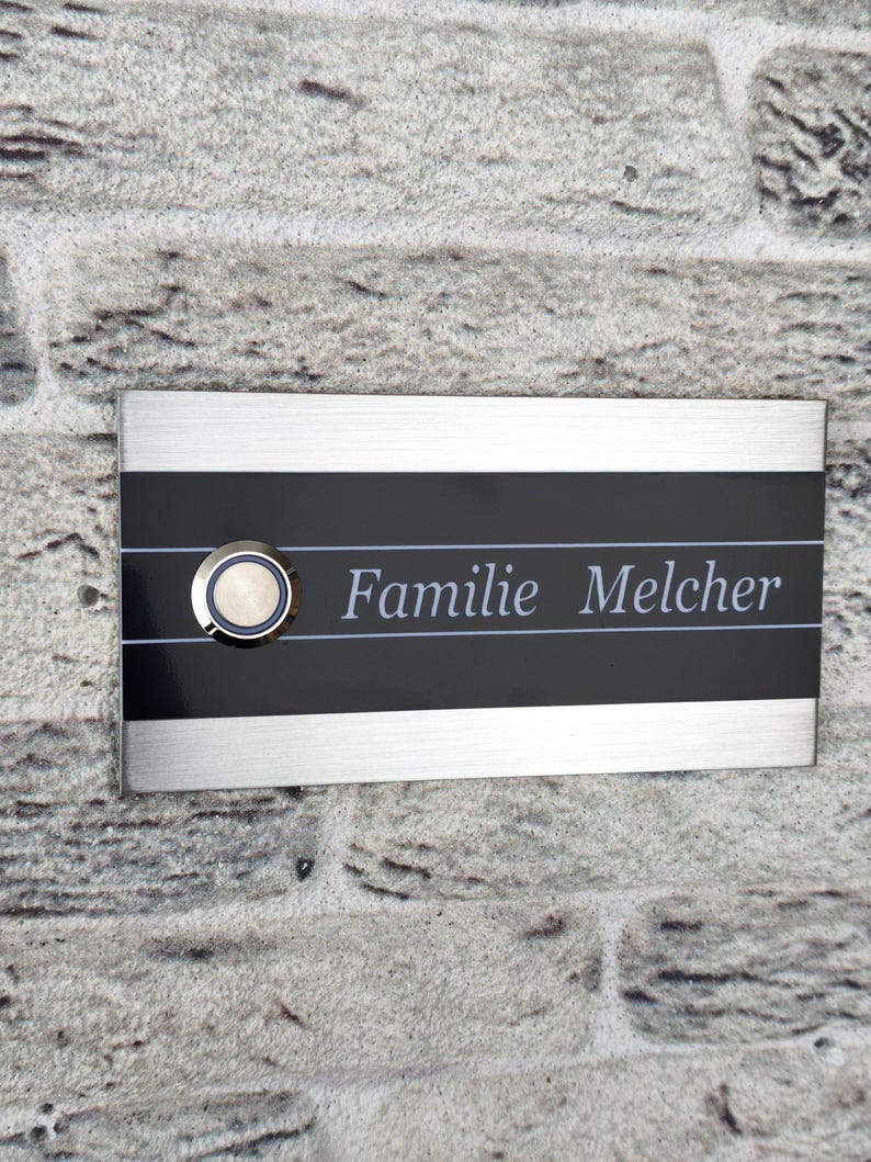 Designer Stainless Steel Doorbell Sign With LED Button, Personalized ...