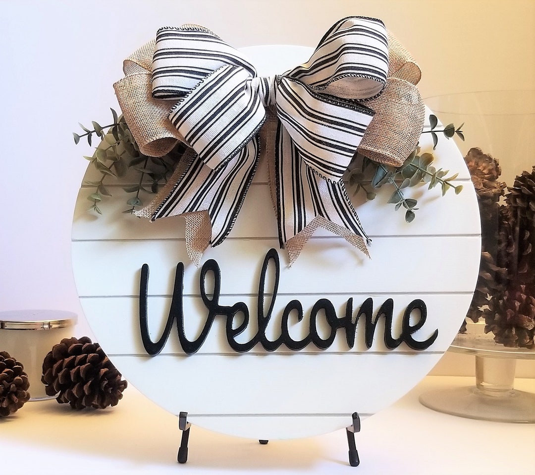 Front Door Decor Welcome Sign Year Round Wreath Door - Etsy