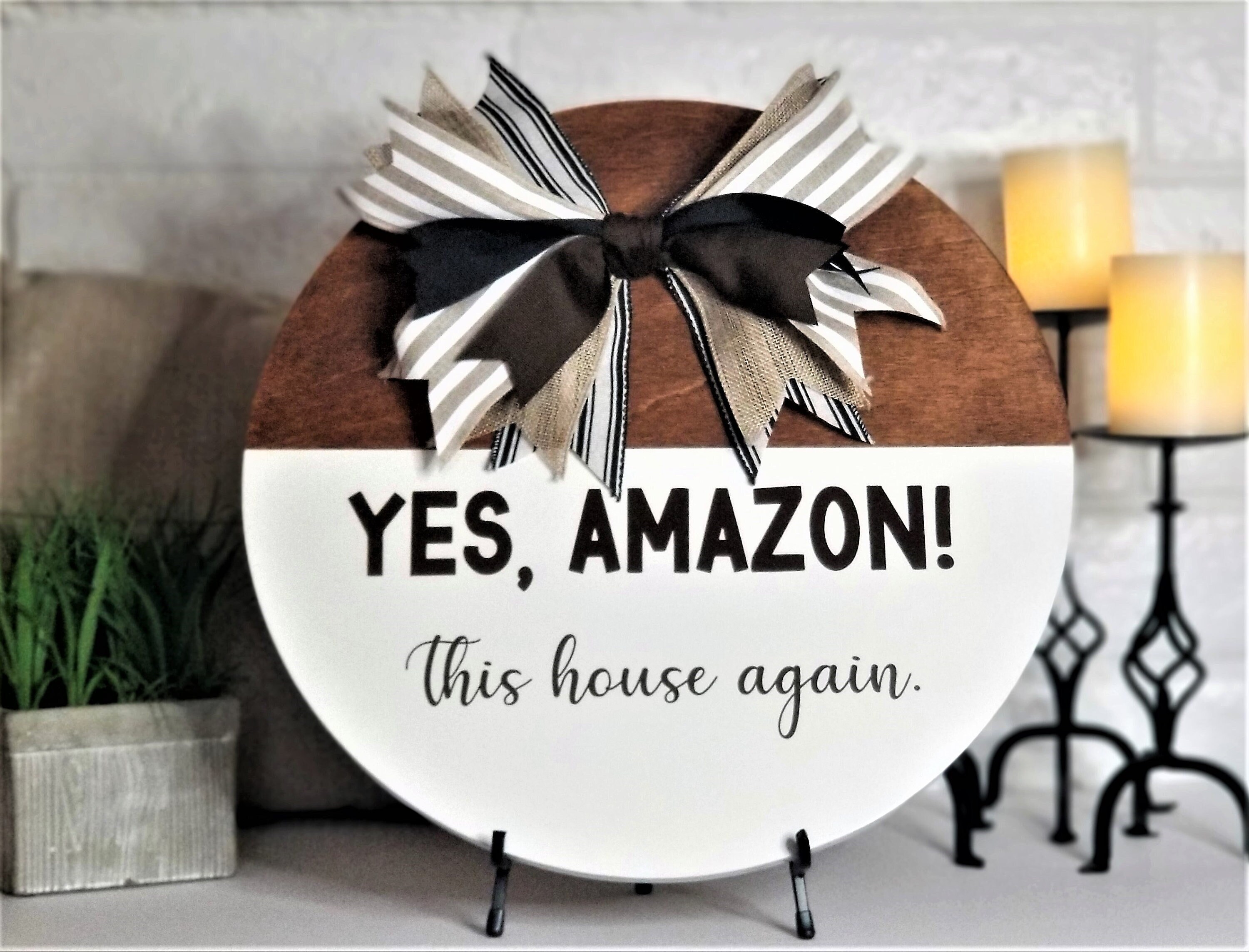Yes, Amazon This House Again Sign, Front Door Decor, Welcome Sign, Door ...