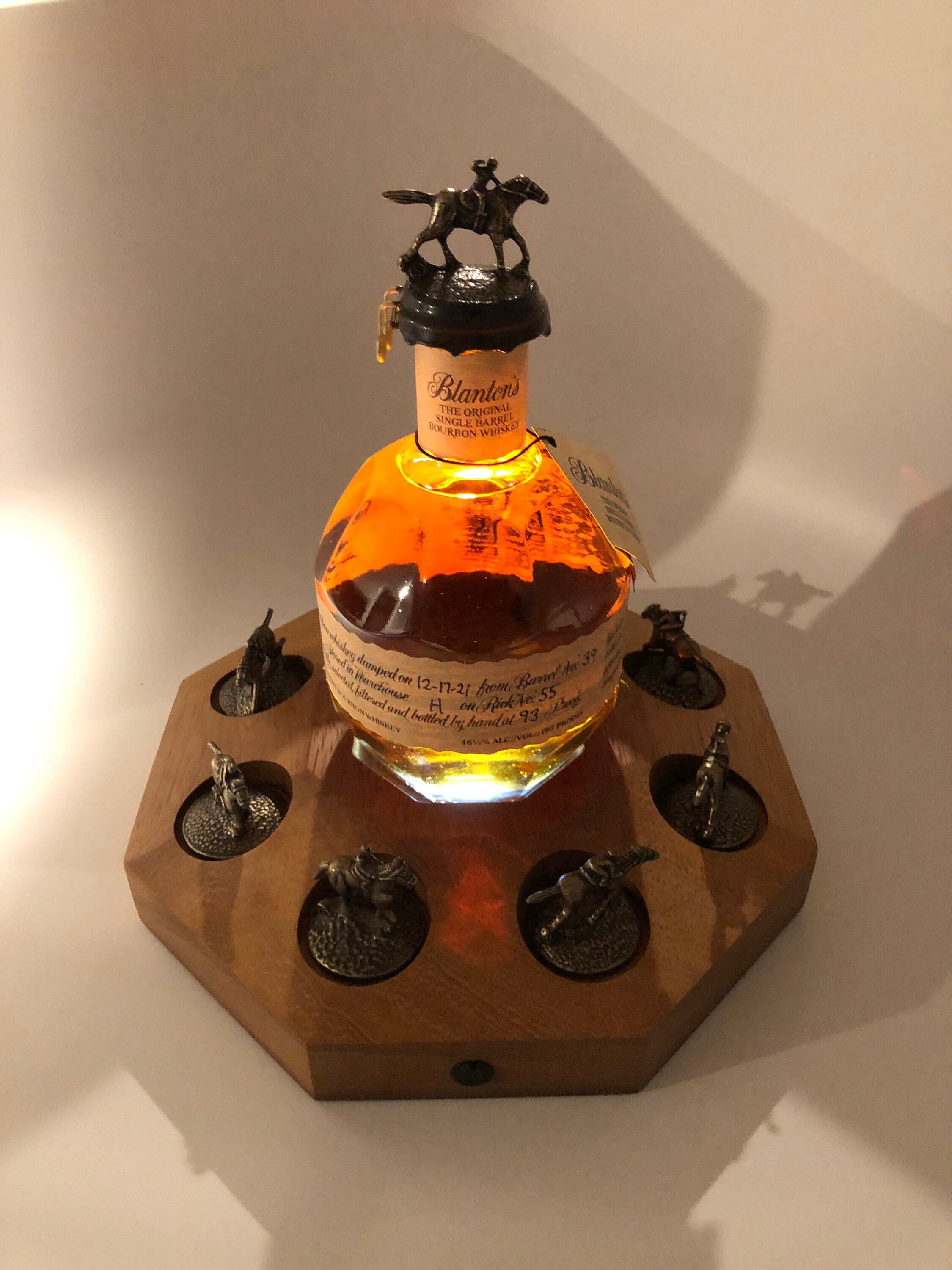 Blanton's Stopper Display, African Teak, 24 Node LED Light, On/off ...