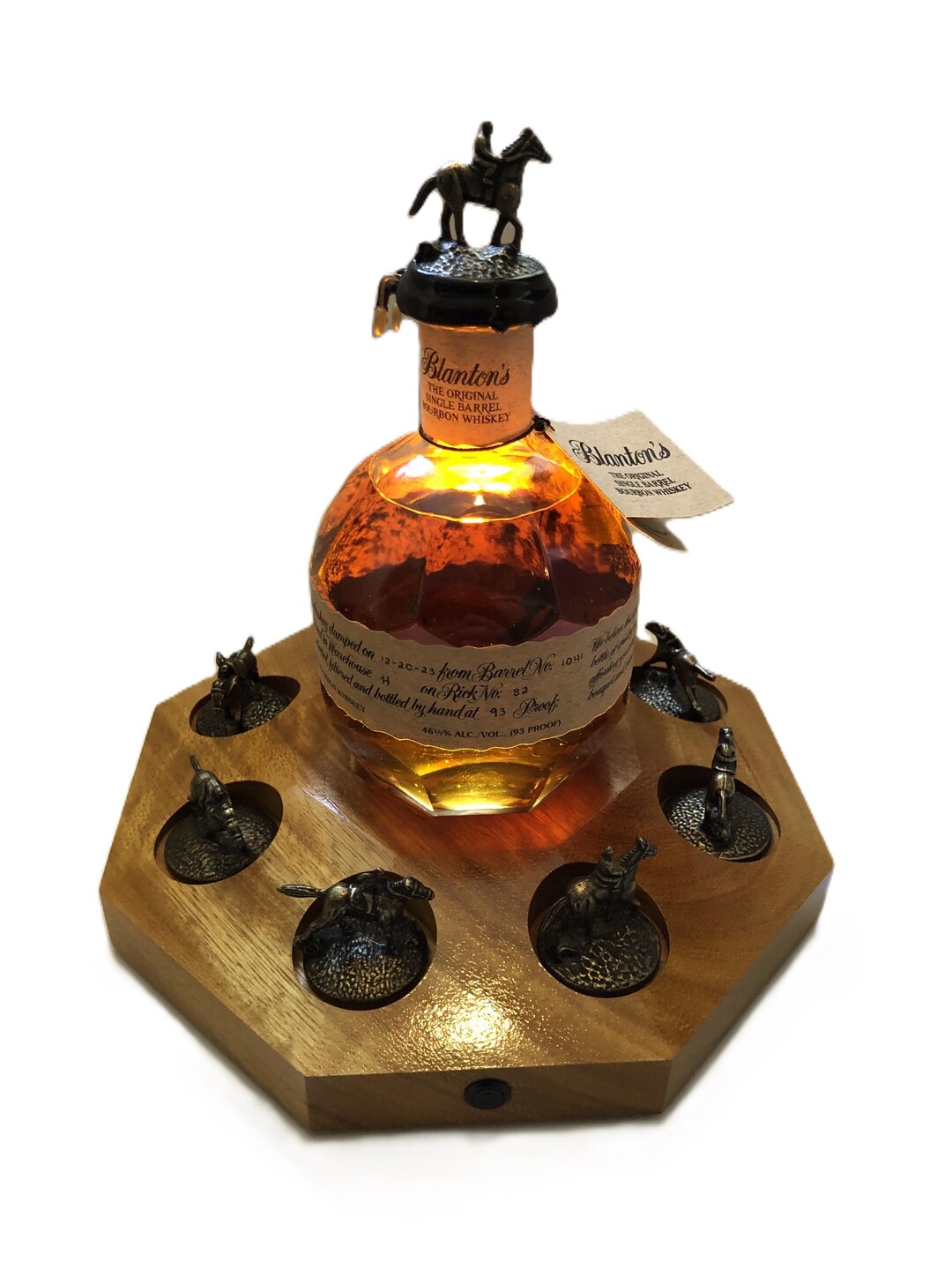 African Teak Blanton's Stopper Display With LED Light - Etsy