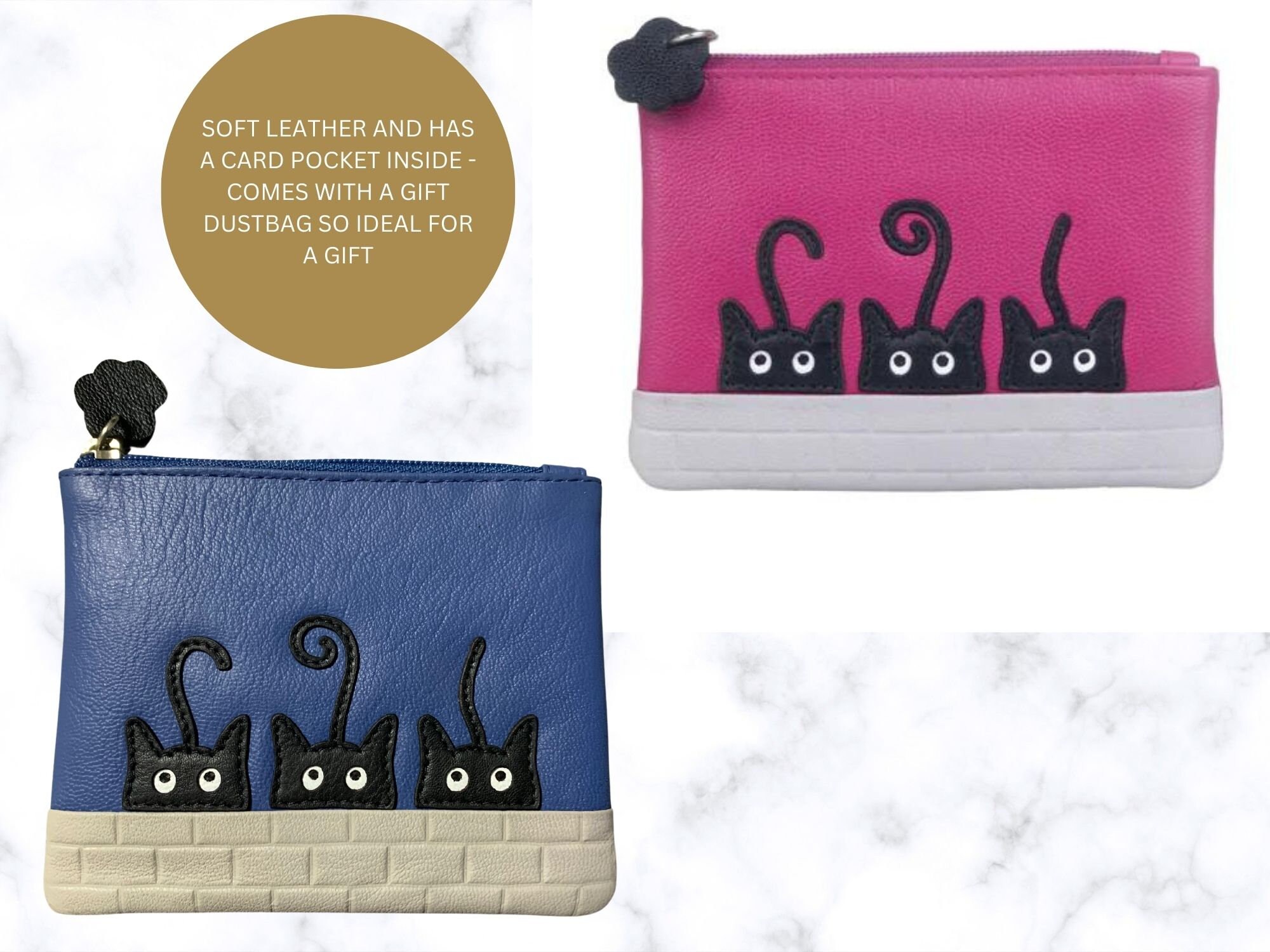 Soft Leather Black Cats Coin & Card RFID Purse - Etsy