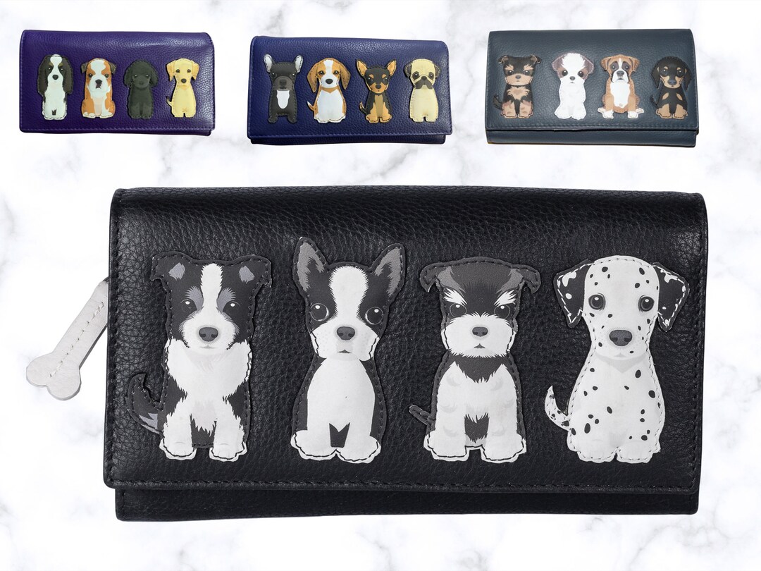 Soft Premium Leather RFID Protected Purse Boxer Dog, Labrador, Bulldog ...