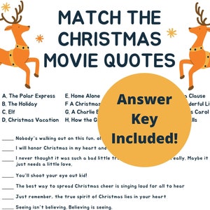 Match the Christmas Movie Quote, Christmas Party Game - Etsy