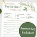 Match the Taylor Swift Song Lyrics Bridal Shower Game - Etsy