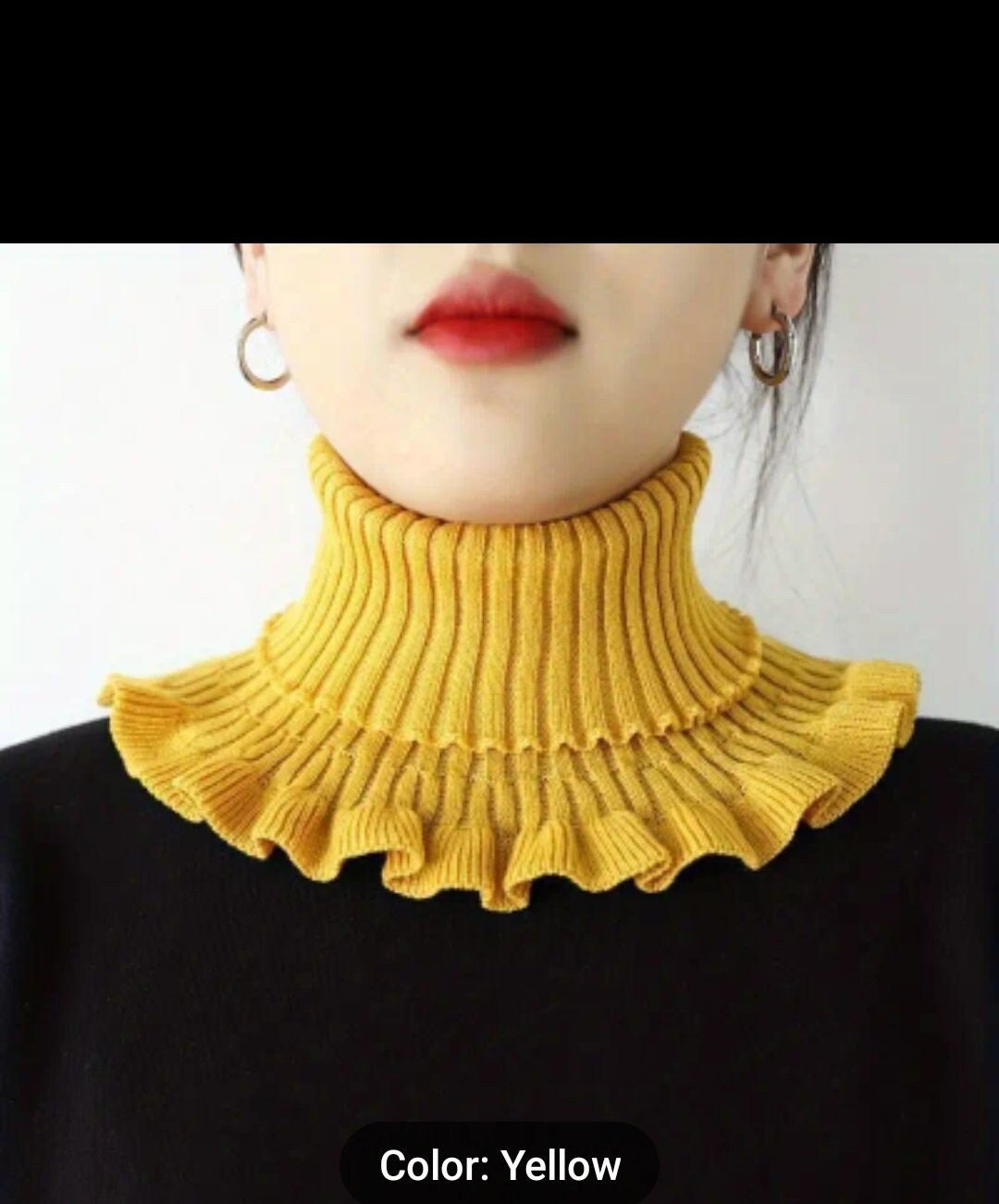 Ruffles Turtleneck Fake Collar Warm Autumn Winter Neck Scarf Soft Fake ...