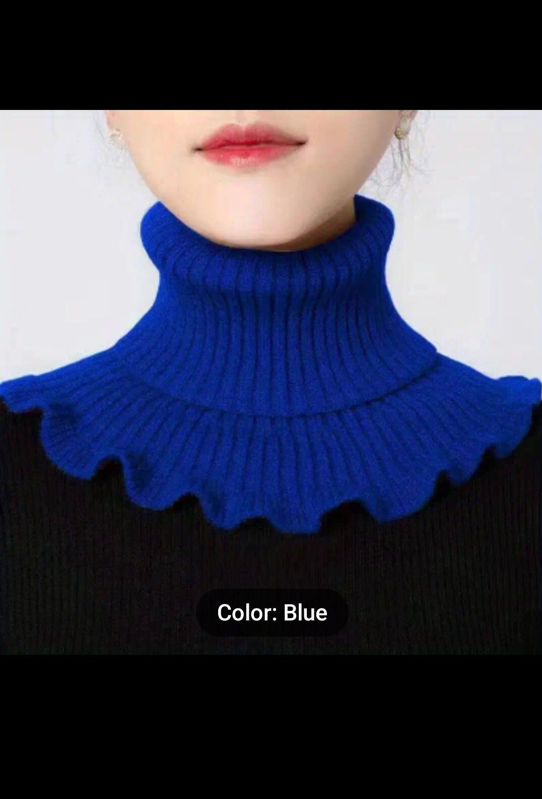 Ruffles Turtleneck Fake Collar Warm Autumn Winter Neck Scarf Soft Fake ...