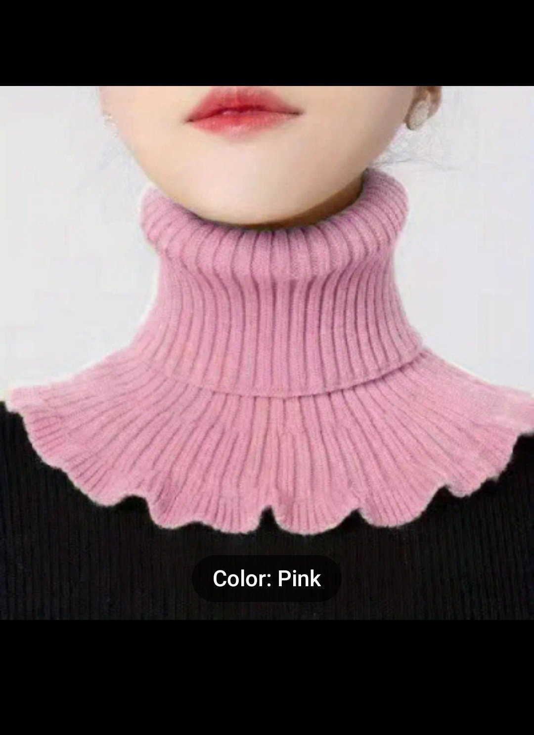 Ruffles Turtleneck Fake Collar Warm Autumn Winter Neck Scarf Soft Fake ...