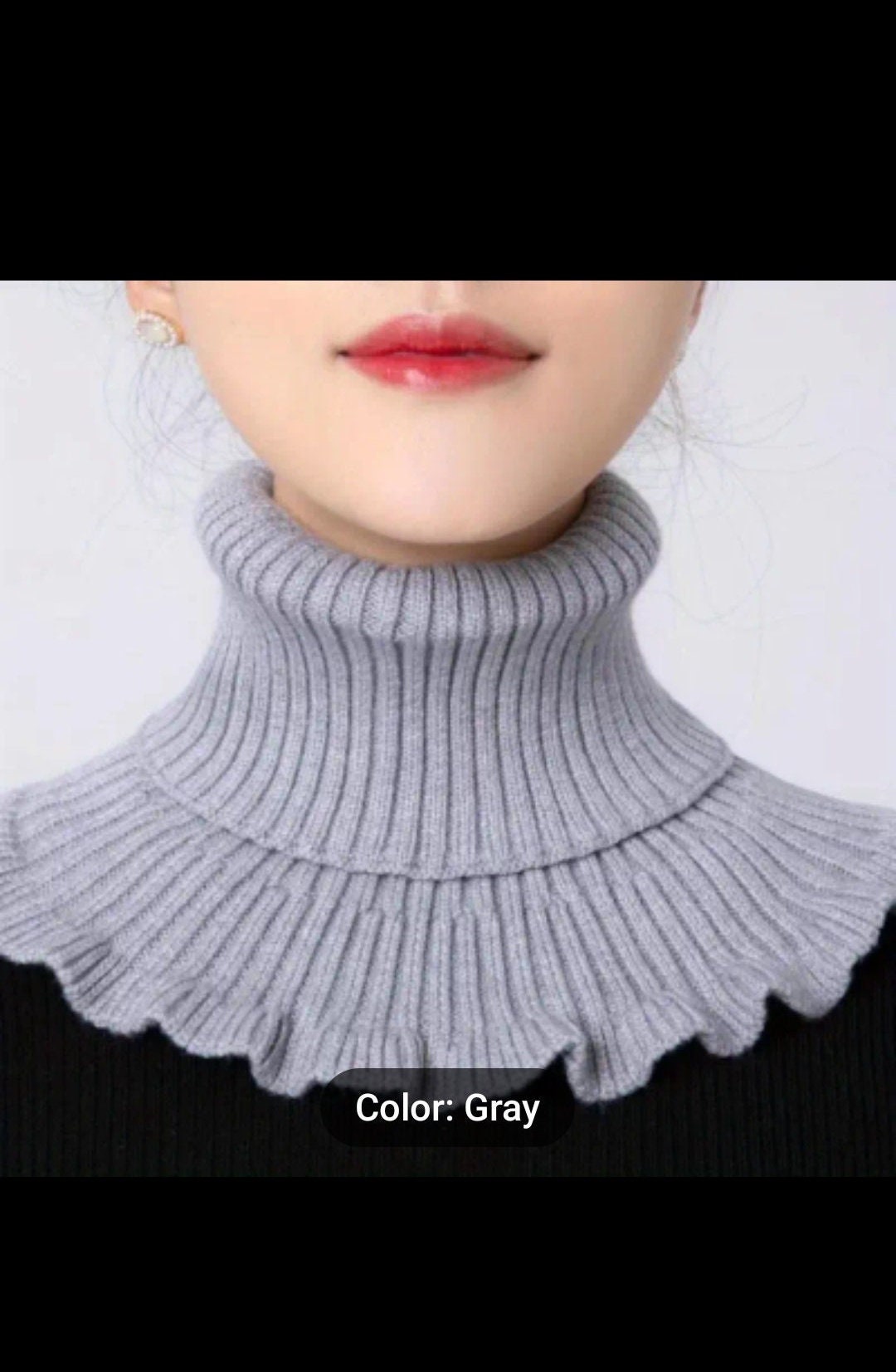 Ruffles Turtleneck Fake Collar Warm Autumn Winter Neck Scarf Soft Fake ...