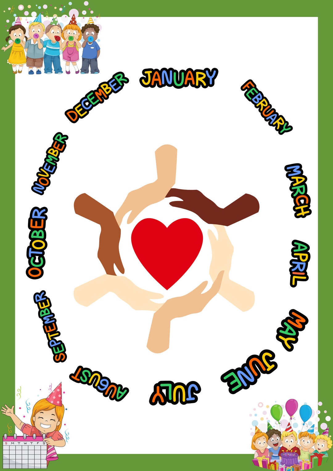 Months of the Year, Learn Months of the Year and Have Fun With Colorful ...