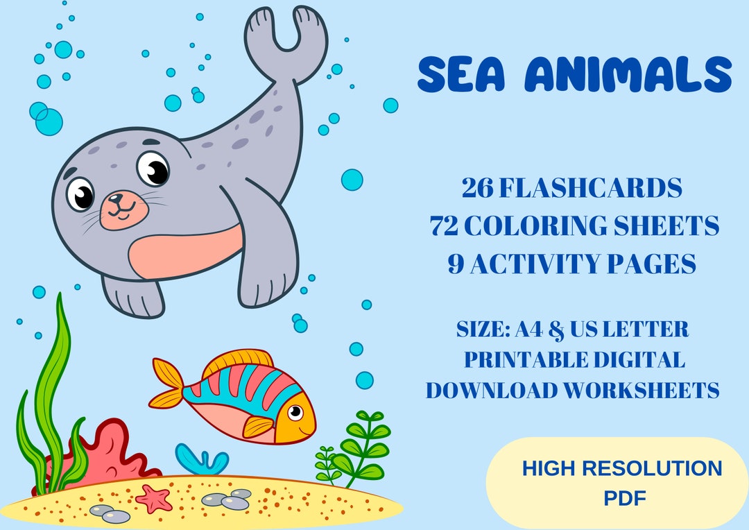 Ocean Explorer Learning Set: 107 Pages Digital Sea Animals Flashcards ...