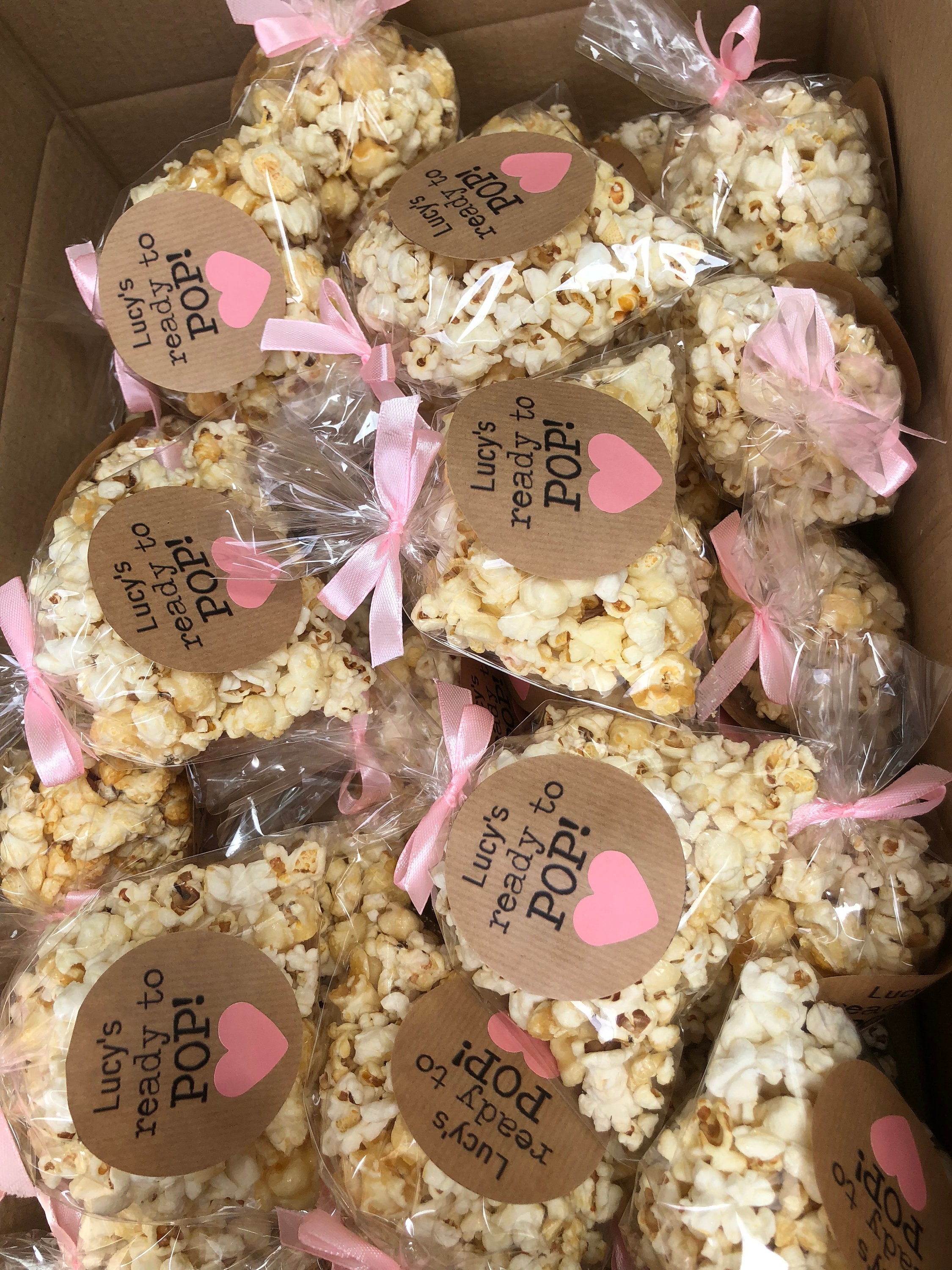 10 Bags of Popcorn, Ready to Pop Rustic Baby Shower Favours, Popcorn ...