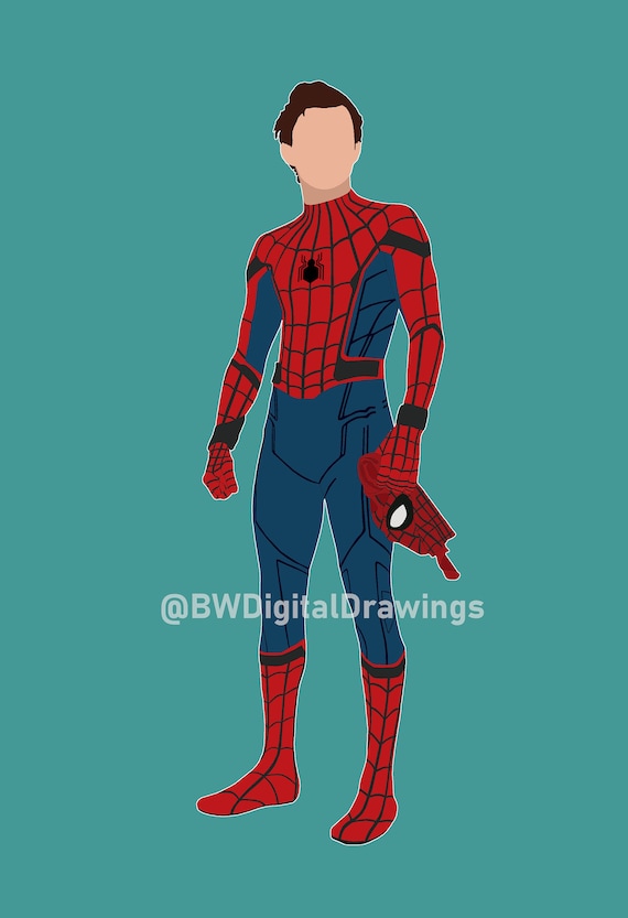 Spider-man Tom Holland Digital Drawing/print | Etsy