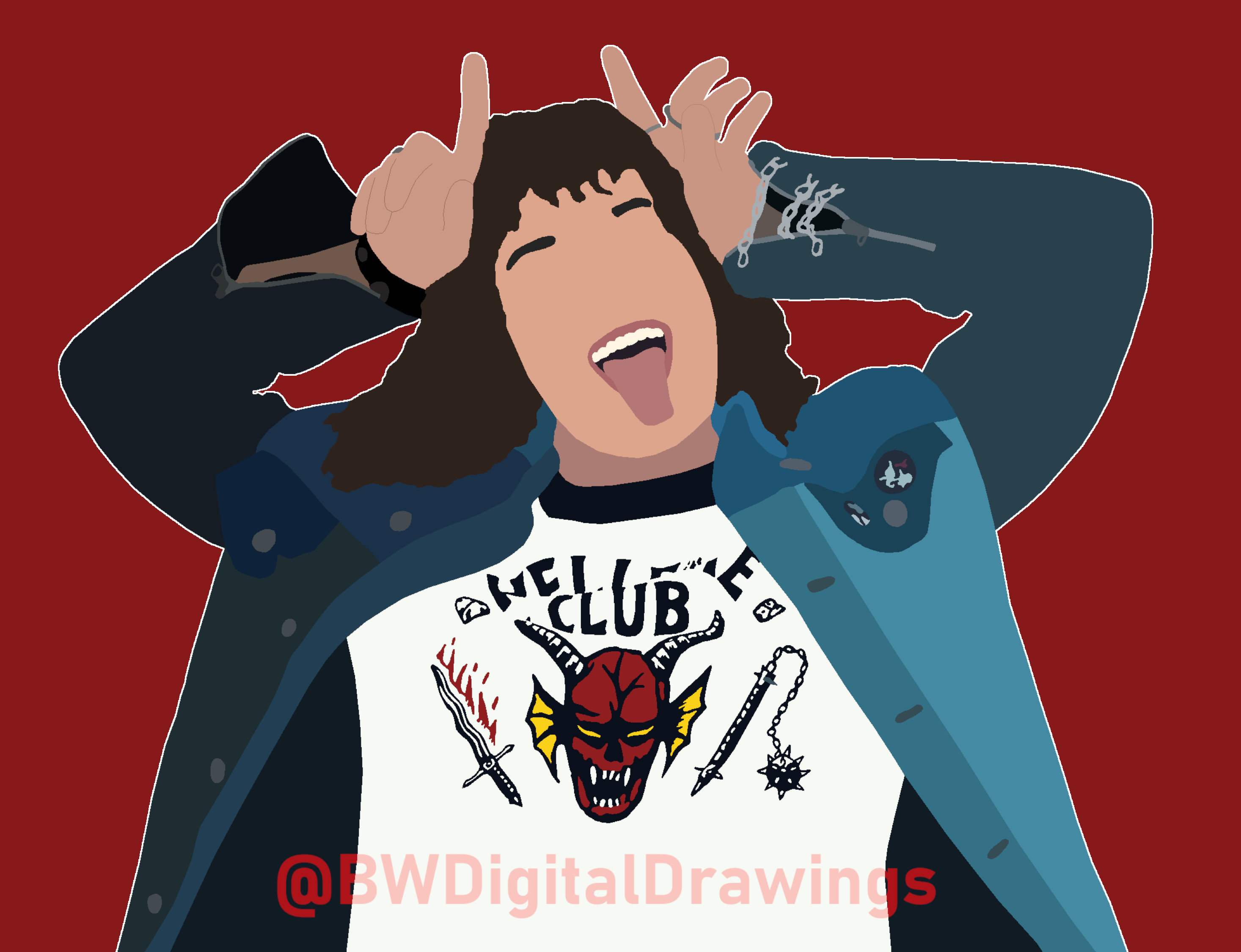 Eddie Munson Stranger Things Digital Drawing/print - Etsy