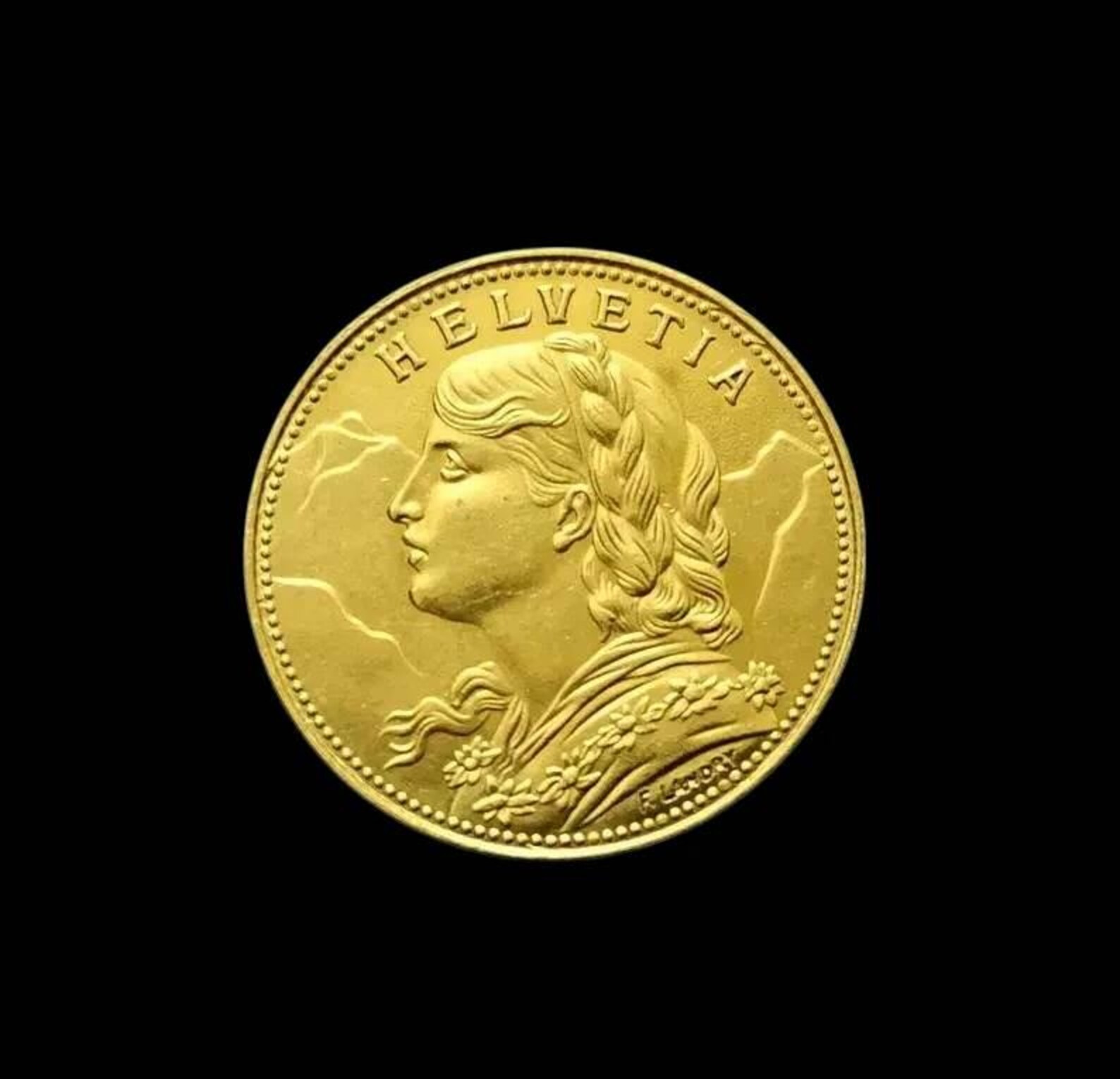 Vreneli Swiss Helvetia 20 Francs Gold Plated Reproduction Coin - Etsy