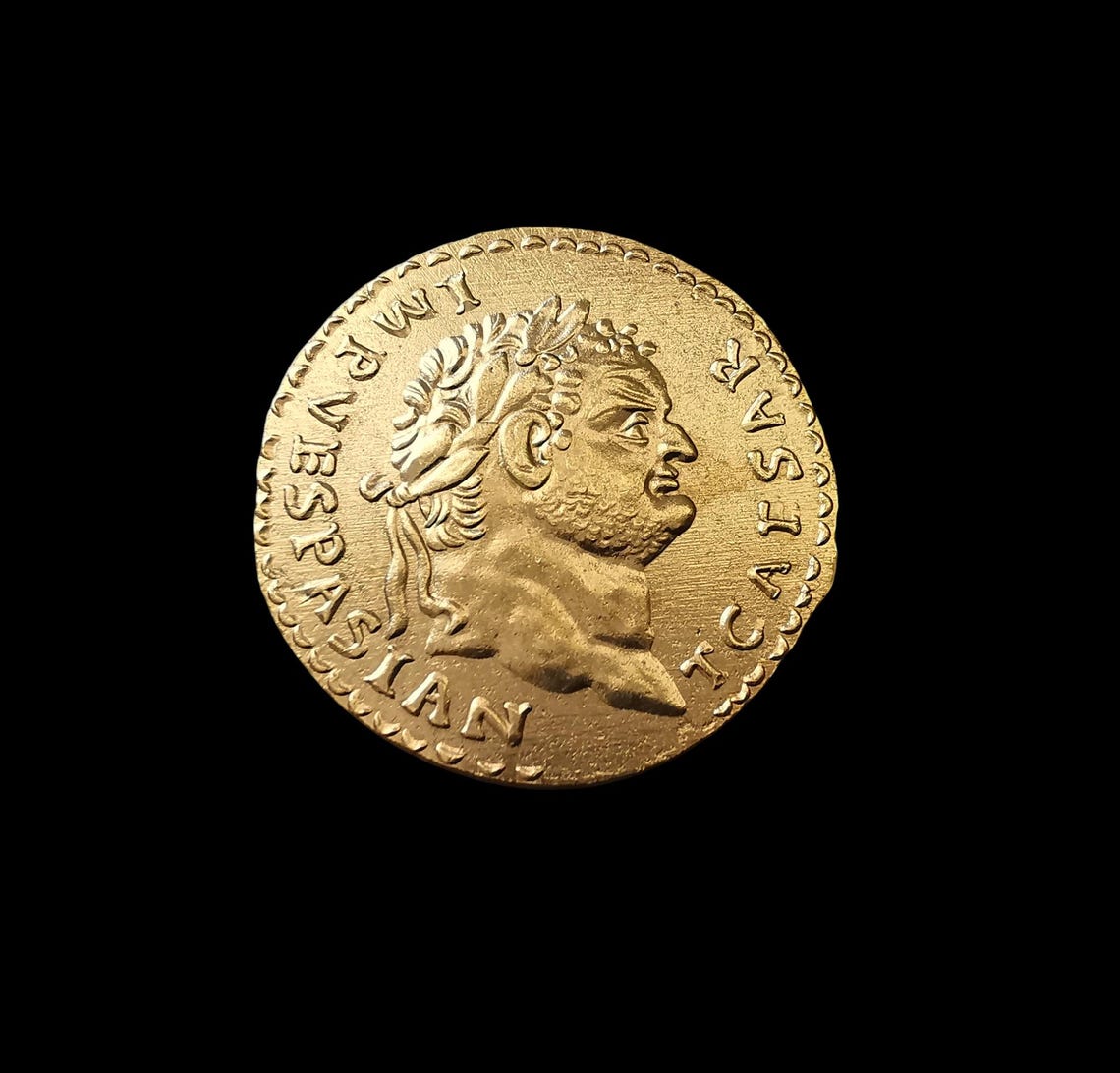 Titus & Bull Ancient Roman Aureus Gold Plated Reproduction Coin - Etsy