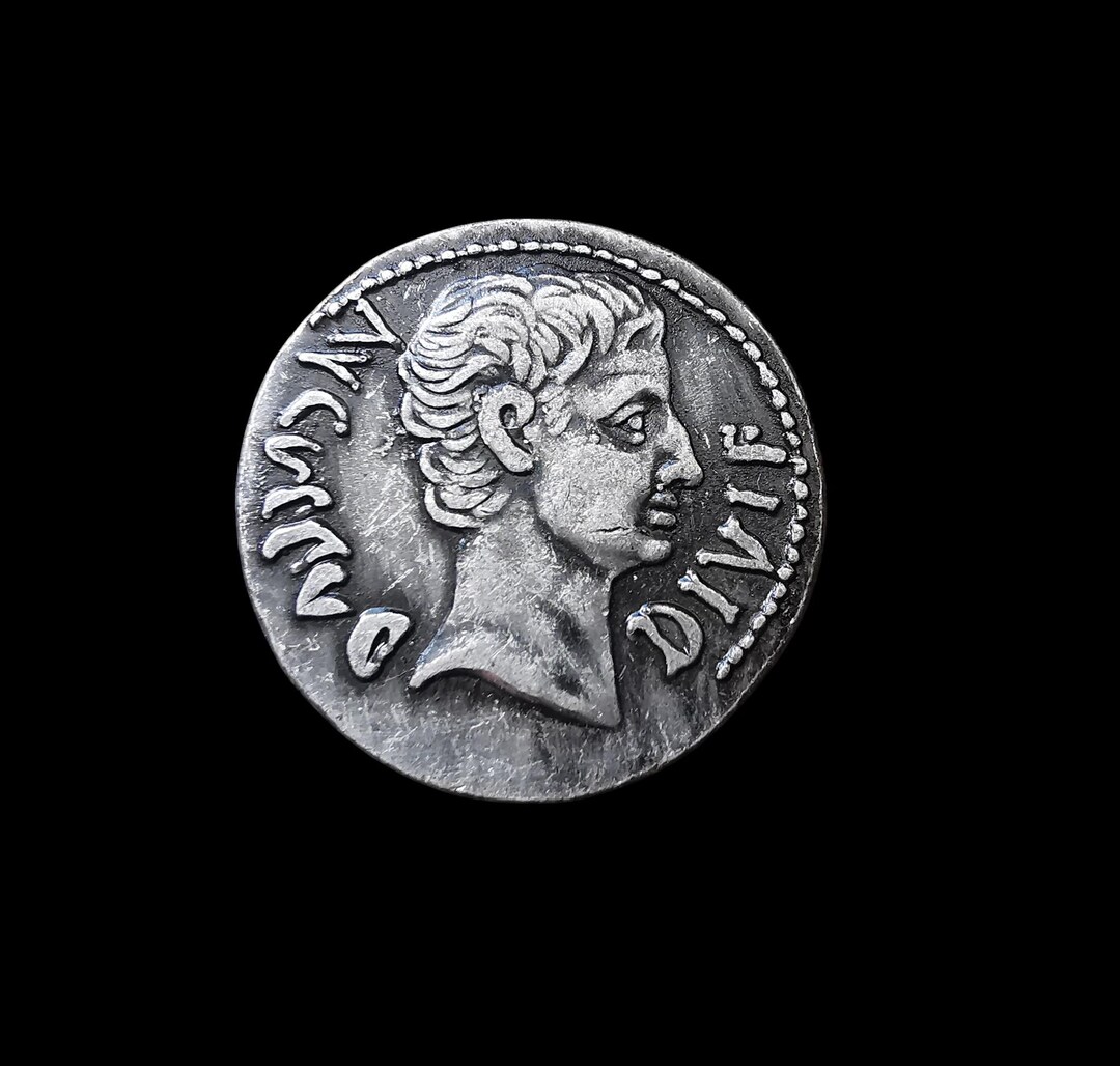 Octavian Augustus & Bull Ancient Roman Denarius Silver Plated ...