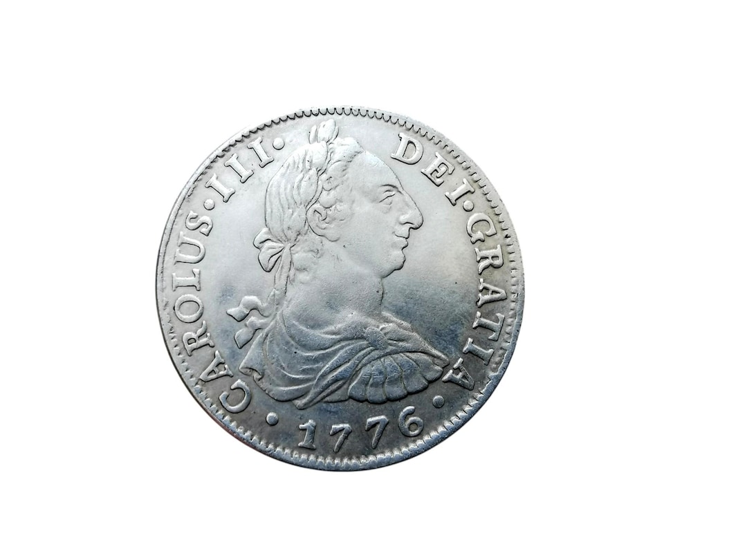1776 Spanish Carolus III 8 Reales Silver Plated Reproduction Coin - Etsy