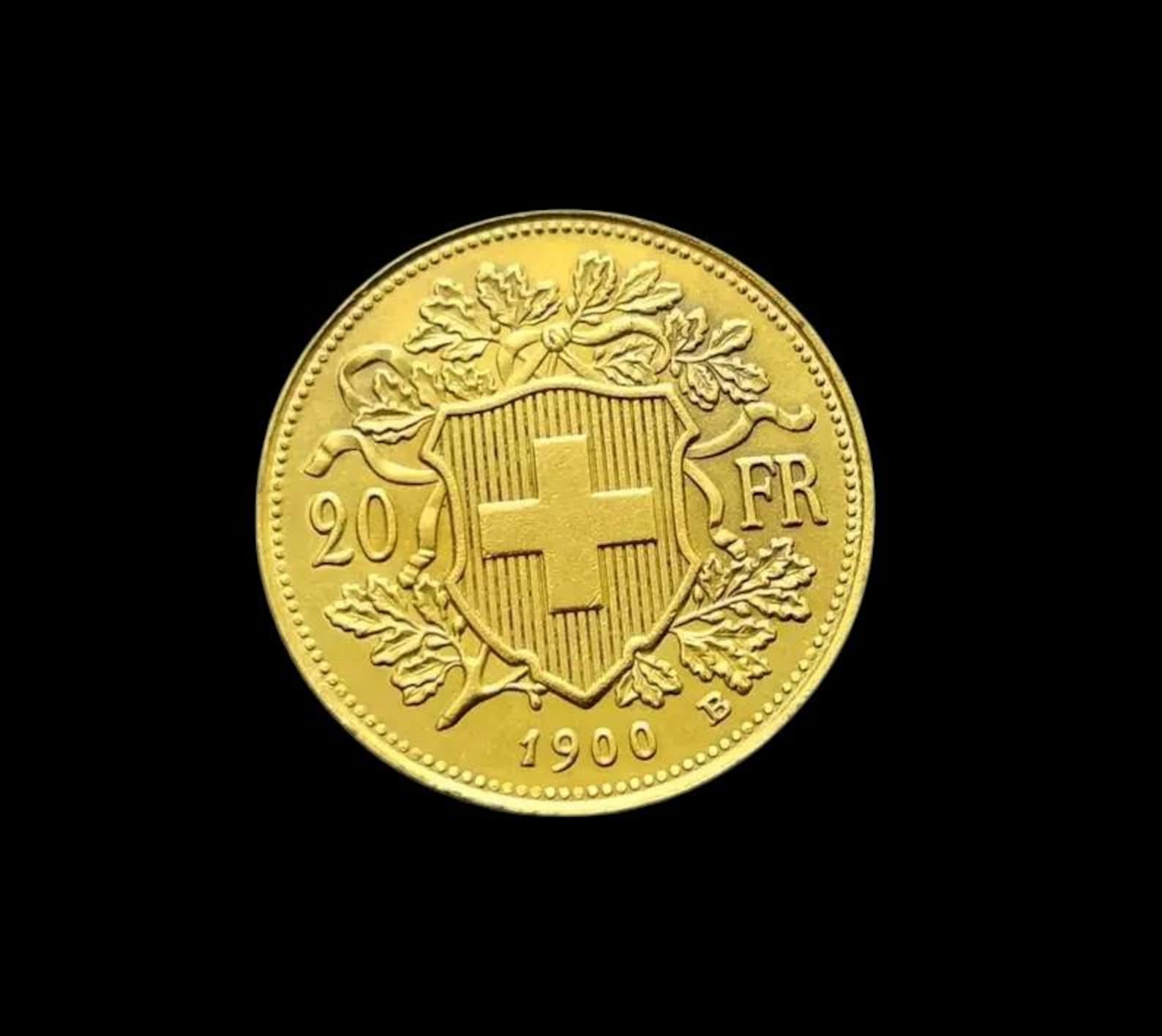 Vreneli Swiss Helvetia 20 Francs Gold Plated Reproduction Coin - Etsy