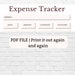 Expense Tracker | Spending Tracker | EASY TO USE Downloadable | Track ...