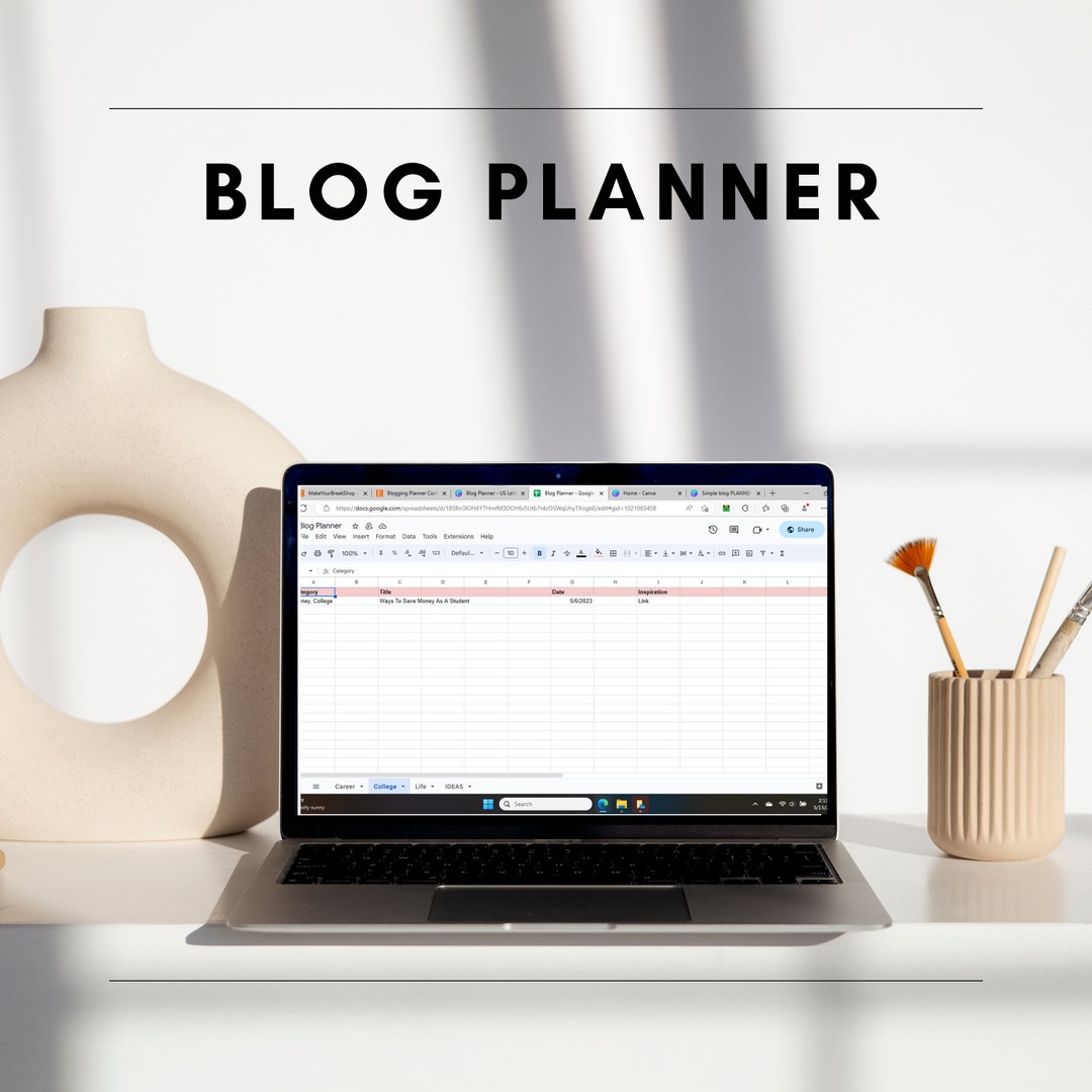 Blogging Planner | Content Calendar Template - Content Calendar Google ...